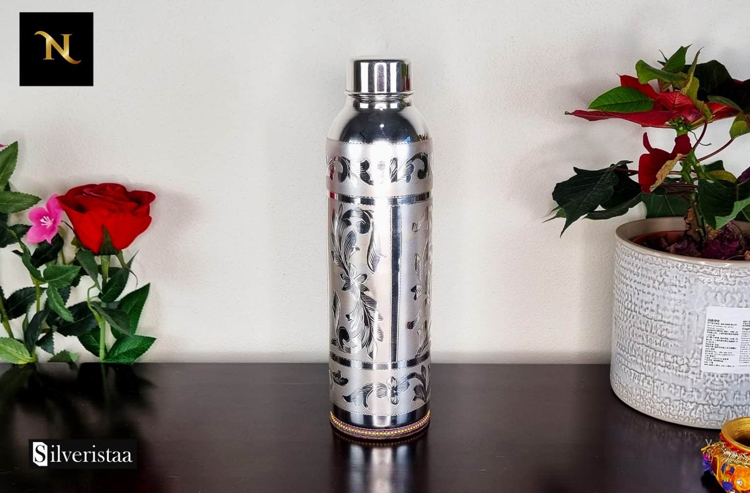 Pure Silver Water Bottle, Sterling Silver Bottle